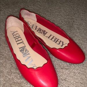 Sam & Libby | Shoes | Sam Libby Red Flats Womens 75 | Poshmark